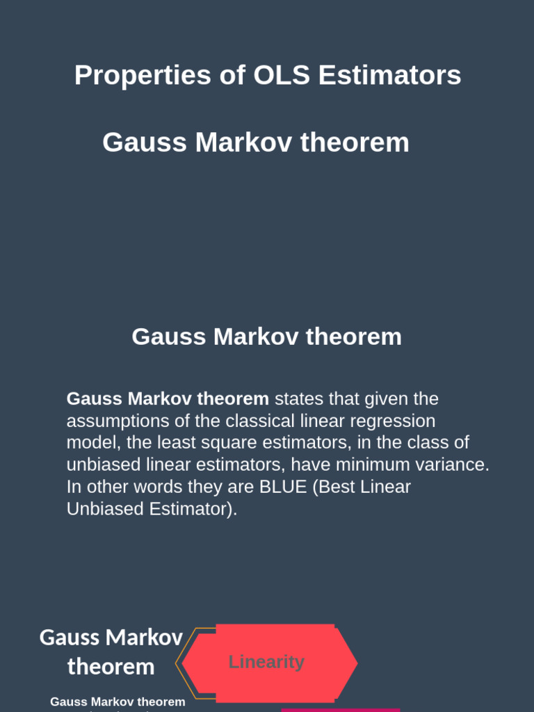 Gauss Markov Theorem | PDF | Estimator | Bias Of An Estimator
