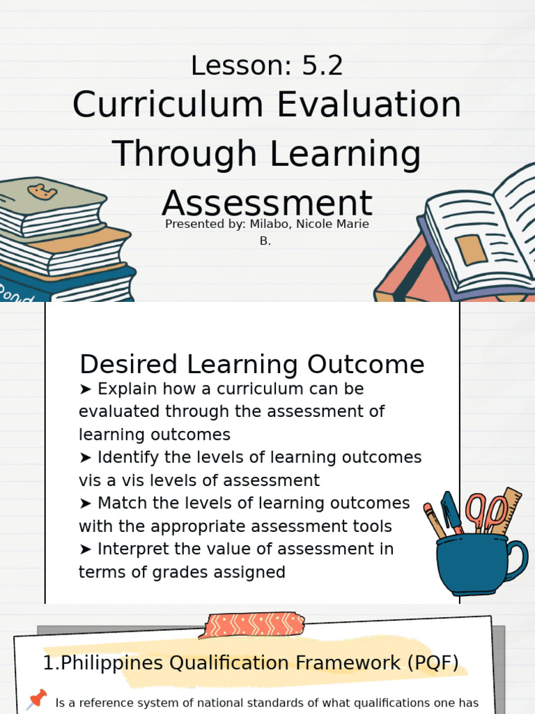 Curriculum Evaluation Through Learning Assessment | PDF | Educational ...