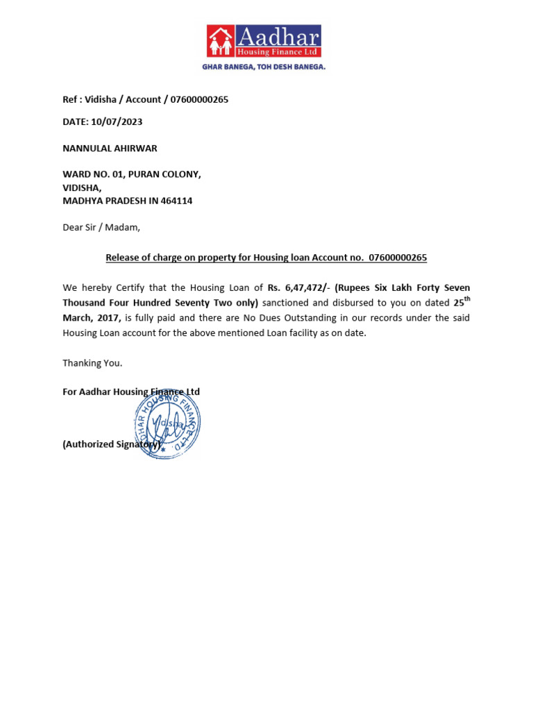 Adhaar Housing Nannulal | PDF