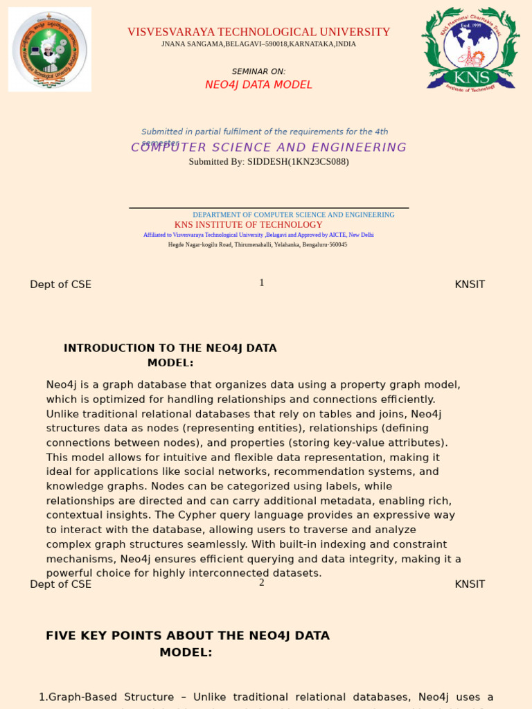 Seminar On Neo4j Data Model | PDF | Data | Data Management