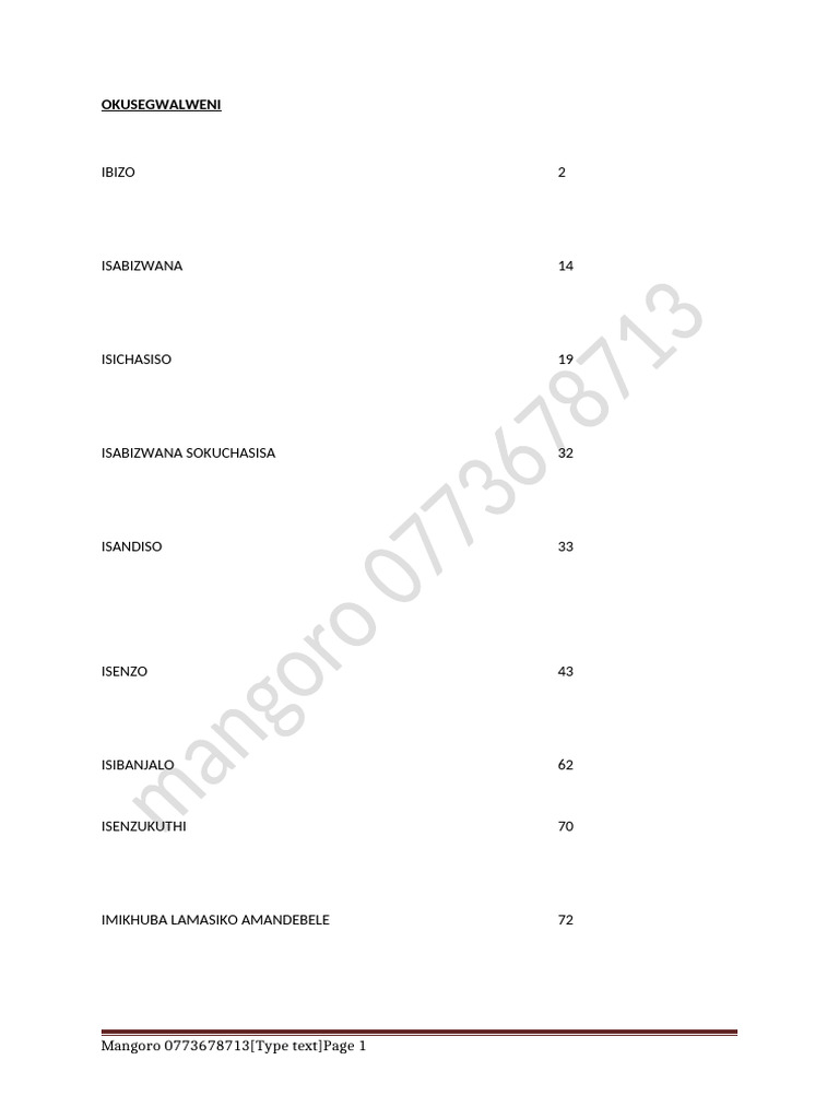 Uhlelo Notes Original (Autosaved)-1 | PDF