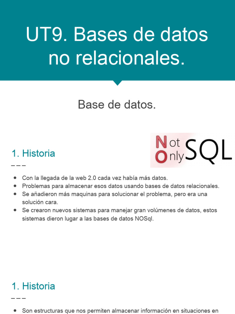 Ut97 Bases de Datos No Relacionales | PDF | No Sql | Bases de datos