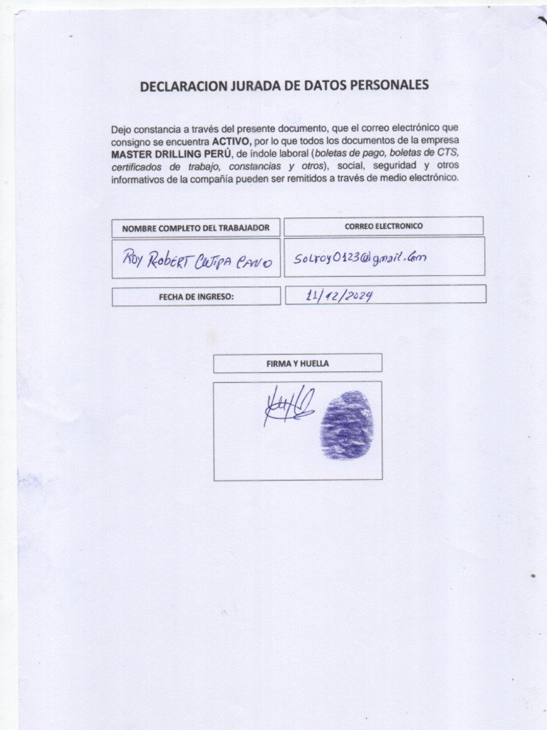 Documento Personal | PDF