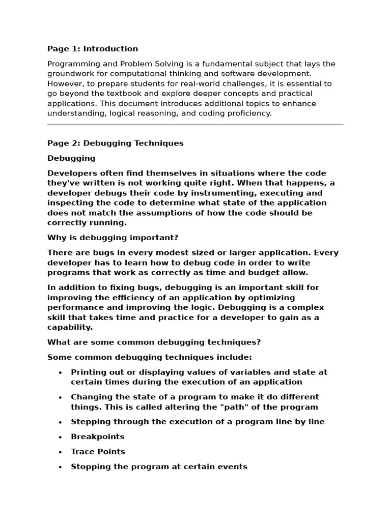 Contents Beyond Syllabus PPS | PDF | Debugging | Software Development