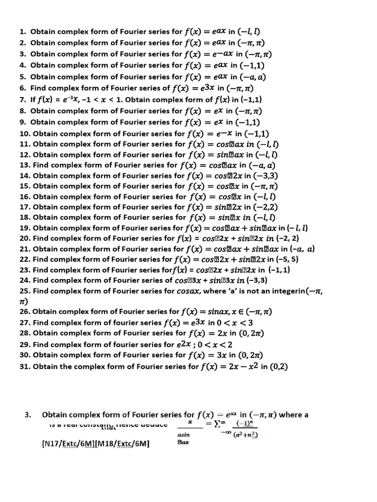 Complex Fourier Series Examples | PDF