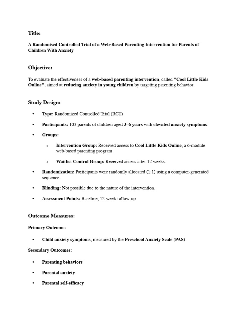 RCT Example Summary | PDF