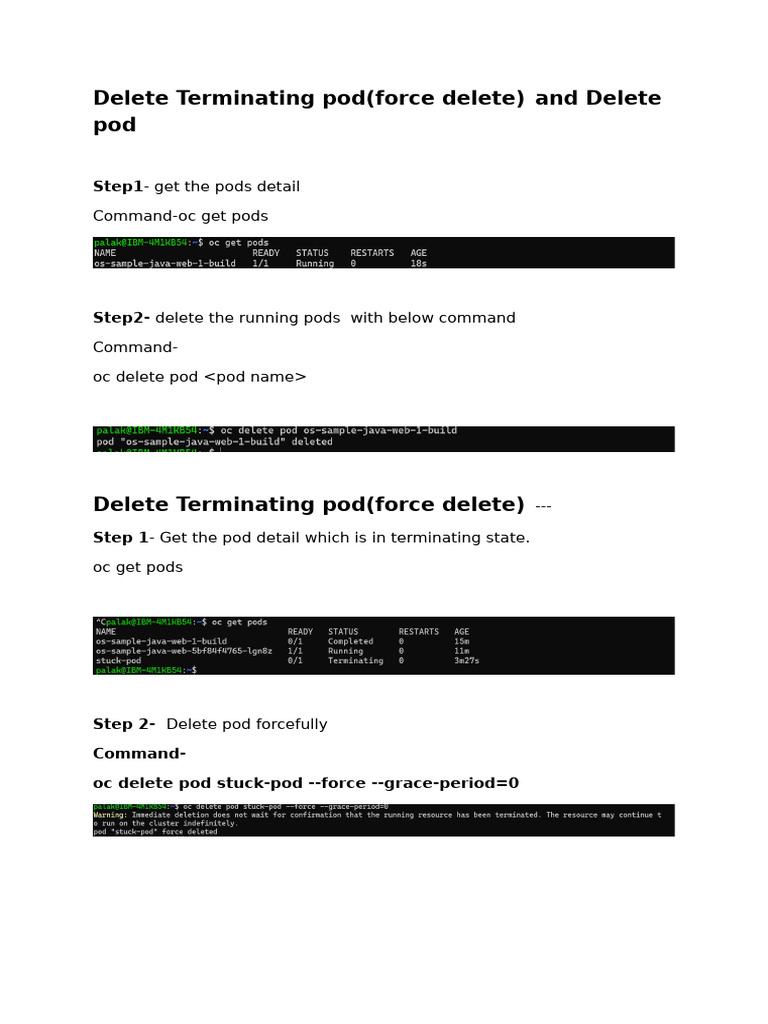 Delete Terminating Pod | PDF