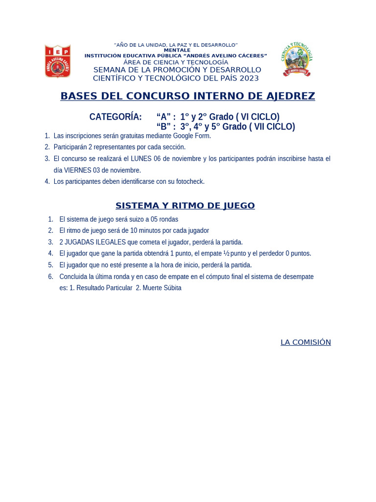 Bases AJEDREZ-2023 | PDF