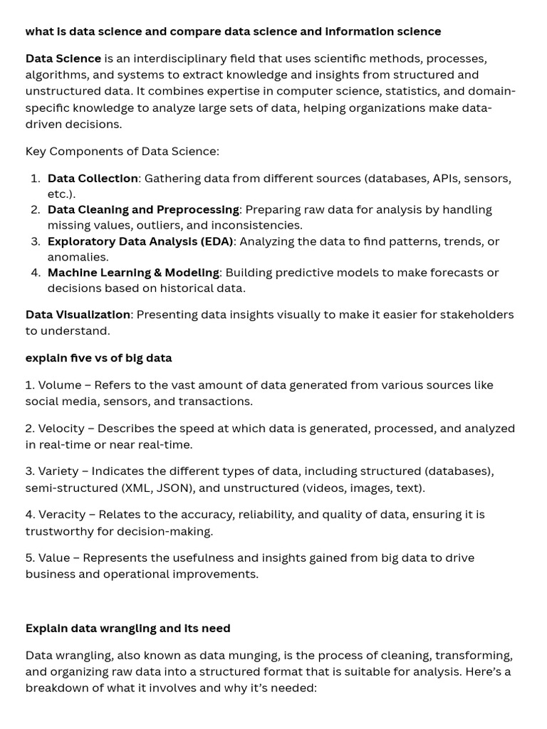 What Is Data Science and Cpare Data Science and Information Science | PDF | Data Science ...