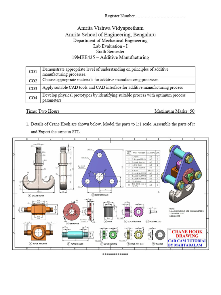 19MEE435 - Lab Evaluation-I-1 | PDF