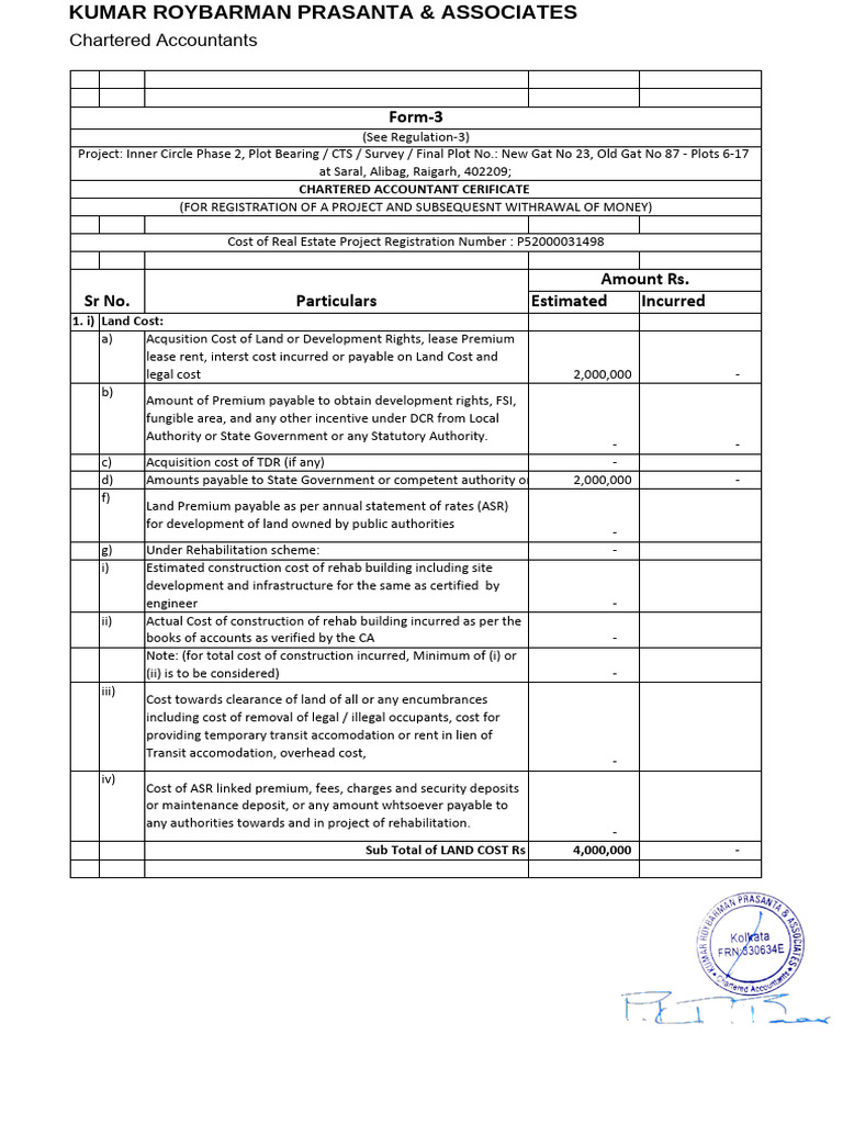 Form-3 Rera | PDF | Fee | Banks
