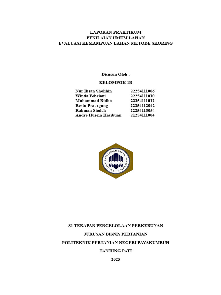 Identifikasi Kemampuan Lahan - k1b Metode Skoring | PDF