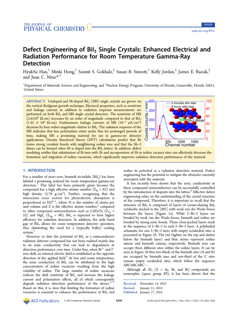 Defect Engineering of BiI3 Single Crystals | PDF | Doping ...