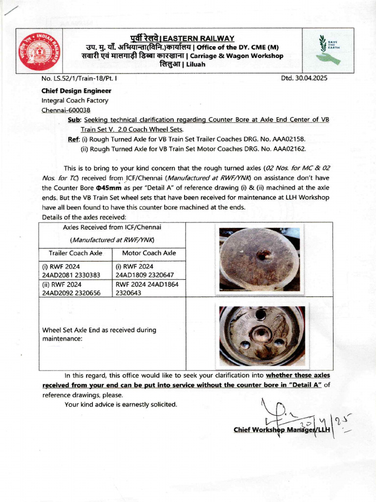 VB Axle Center Counter Bore | PDF