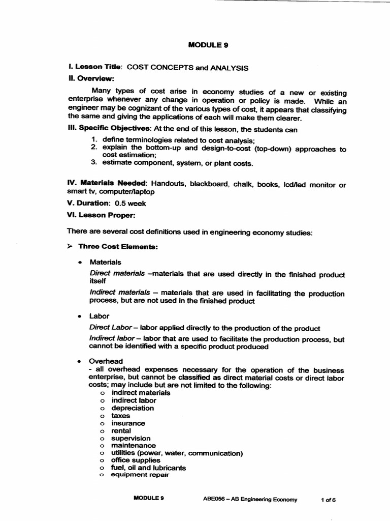 9-COST-ANALYSIS | PDF