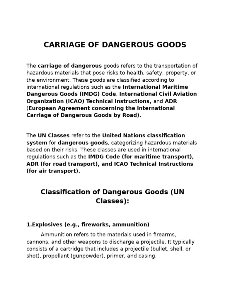 Group 2 Seam 4 Carriage of Dangerous Goods. | PDF | Dangerous Goods ...