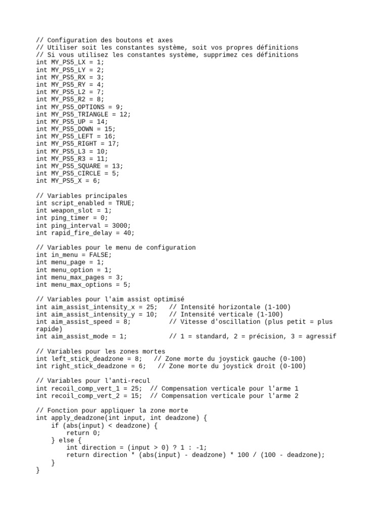 Warzone Script Configuration Guide | PDF