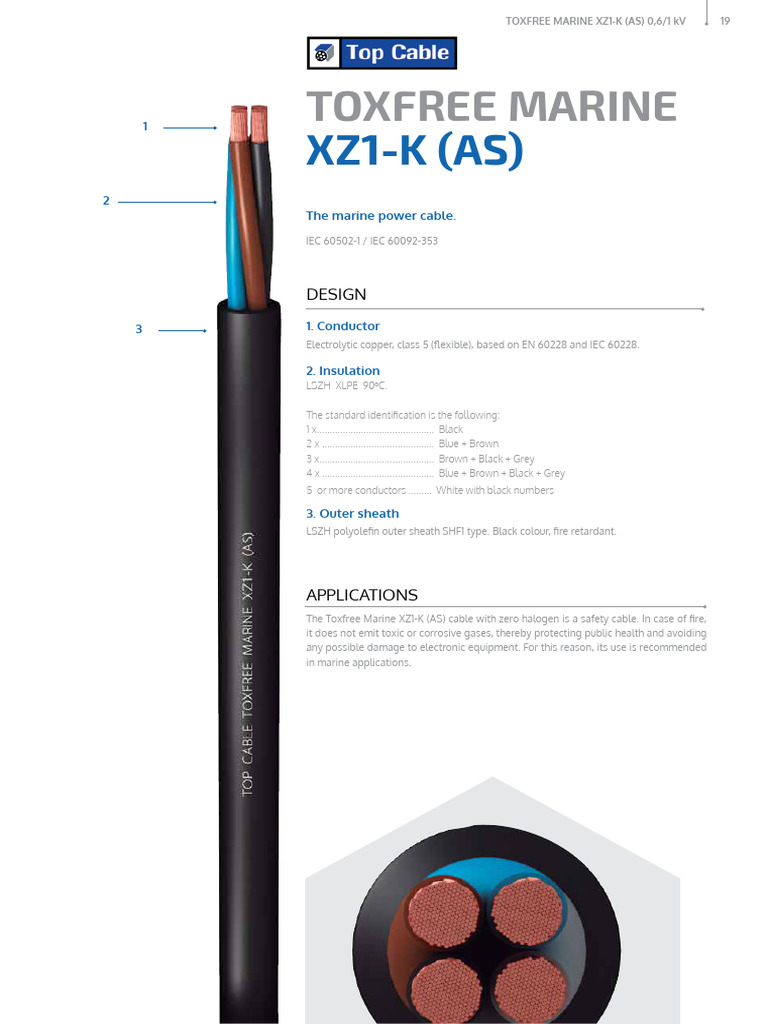 Topcable - Marine - XZ1-K - (As) | PDF | Electricity | Electrical ...