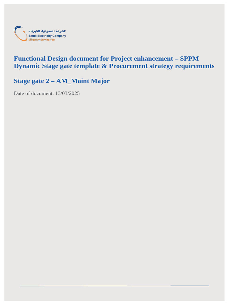 SPPM Dynamic Stage Gate Template - Stage Gate 2 - AM - Maint Major | PDF