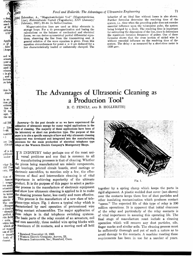 Ultrasonic Cleaning in Relay Manufacturing | PDF | Relay | Ultrasound