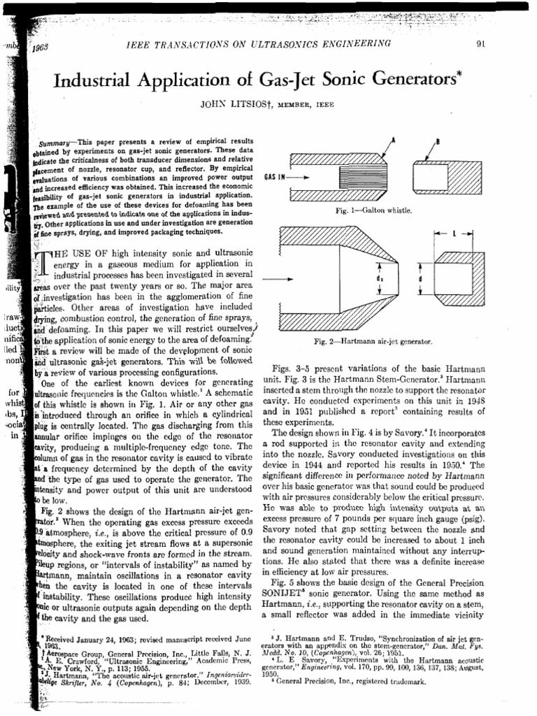 Industrial Application of Gas-Jet Sonic Generators-R4g | PDF ...
