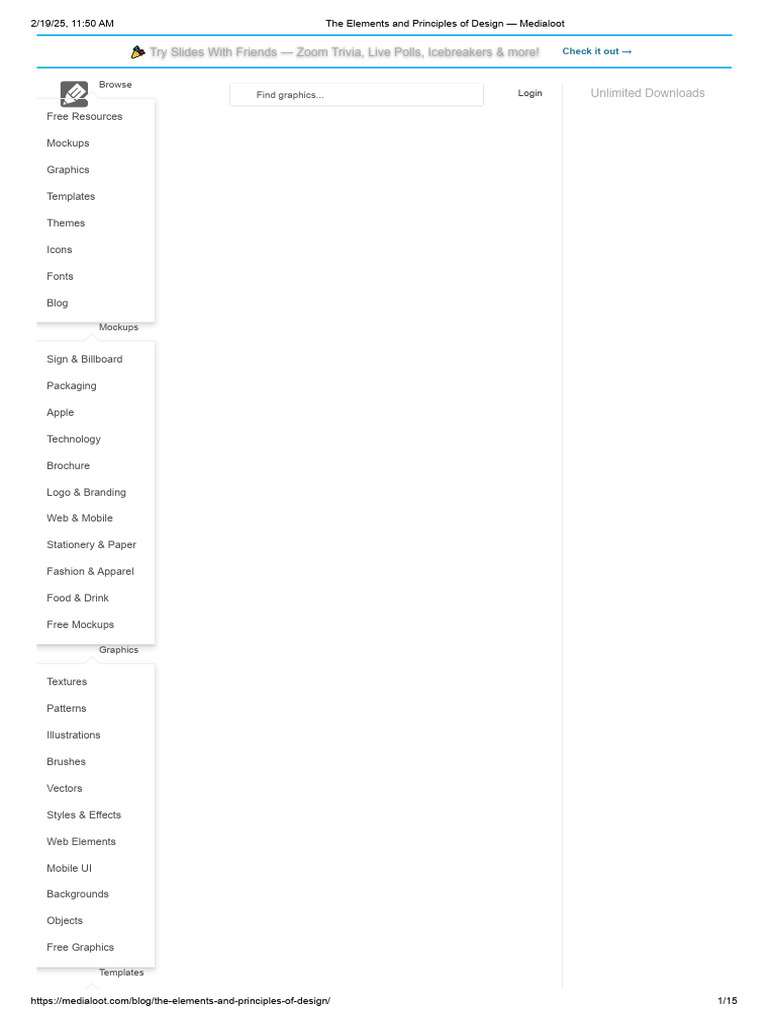 The Elements and Principles of Design - Medialoot | PDF | Composition (Visual Arts) | Color