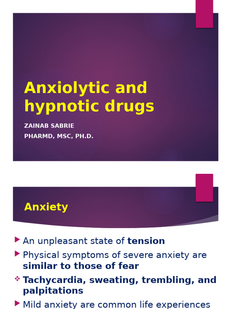 Anxiolytic and Hypnotic Drugs 2025 | PDF | Benzodiazepine | Pharmacology