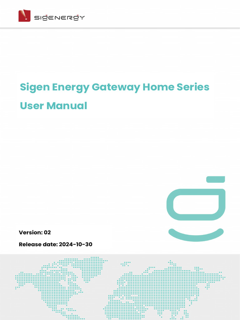 Sigen Gateway Home Series Manual | PDF | Switch | Electrical Grid