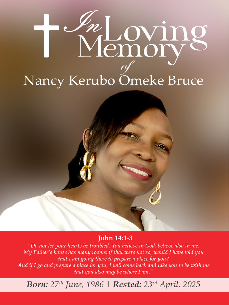 Nancy Kerubo Omeke Bruce Funeral Program | PDF | Love