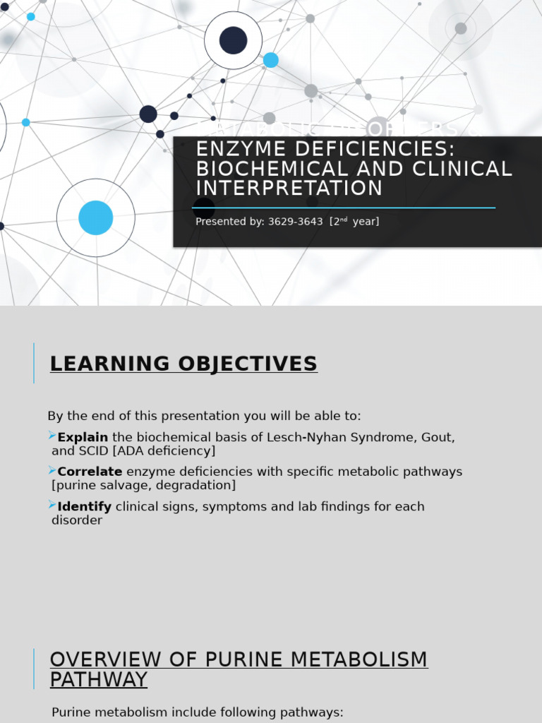Metabolic Disorders & Enzyme Deficiencies (Final) | PDF | Biochemistry ...