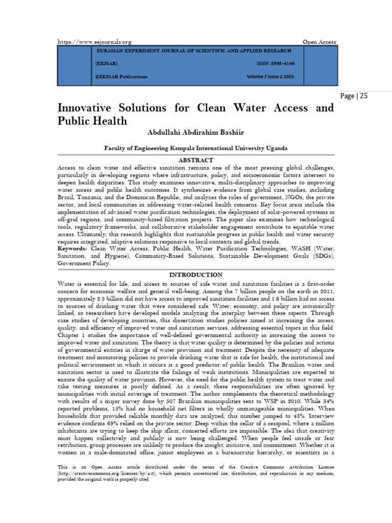 Innovative Solutions For Clean Water Access and Public Health (WWW ...
