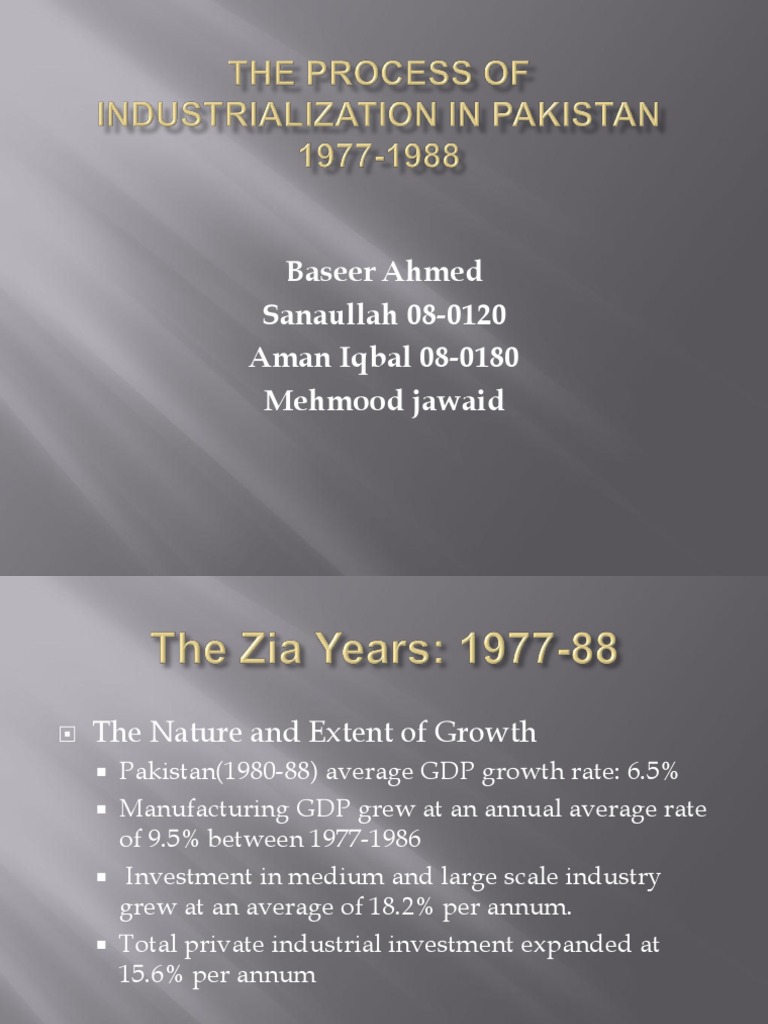 The Process of Industrialization in Pakistan | PDF