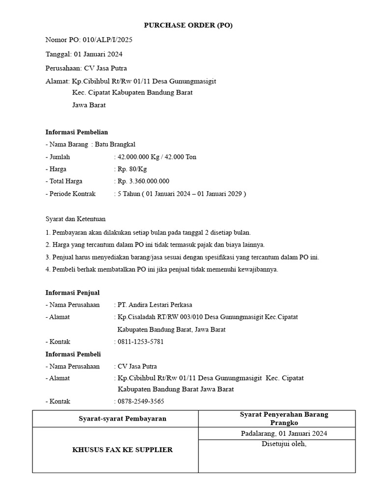 PURCHASE ORDER JSP | PDF