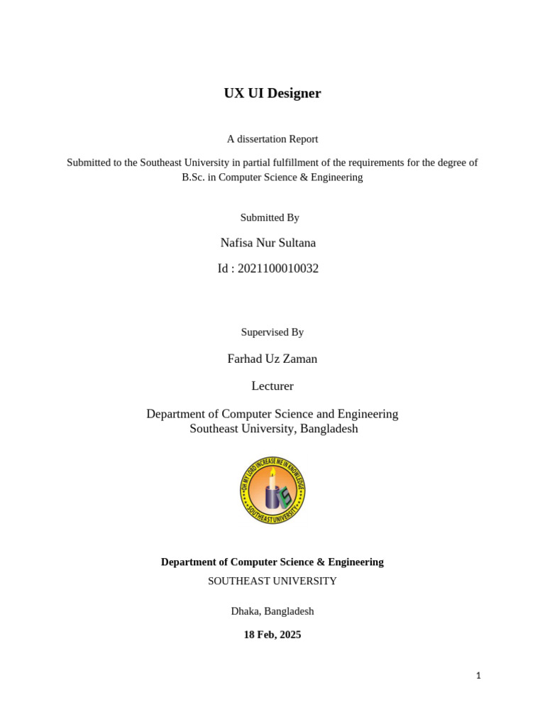 Internship Report in UI UX Designs | PDF | Usability | User Interface