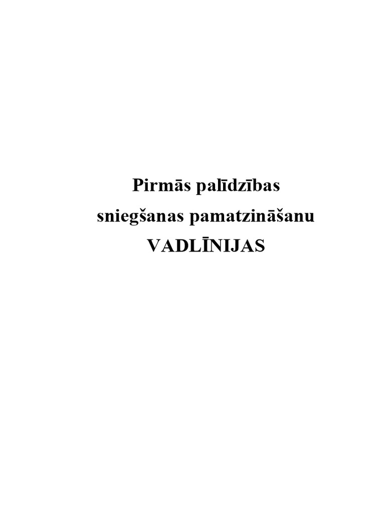 Pirma Palidziba Vadlinijas | PDF