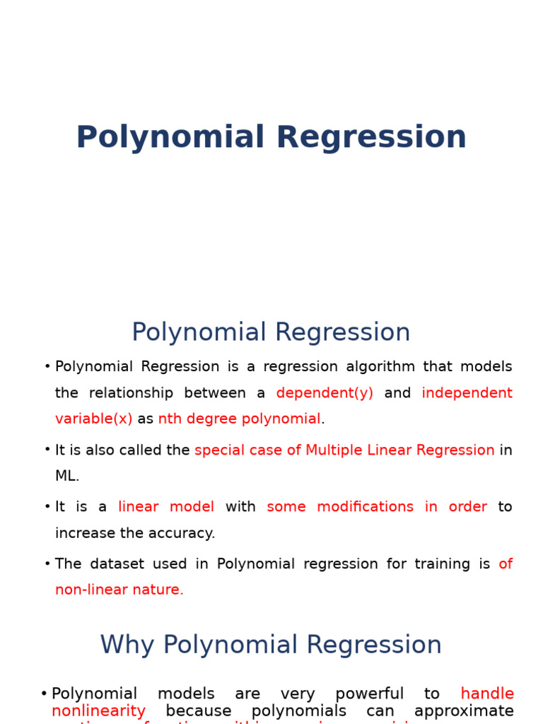 Polynomial Regression | PDF | Regression Analysis | Linear Regression