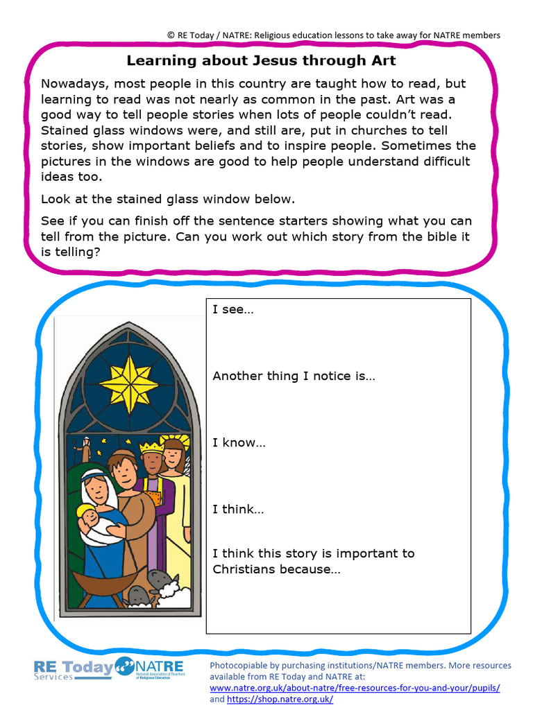 F2 7-11 RE Today and NATRE Home Learning Mem Stained Glass Windows ...