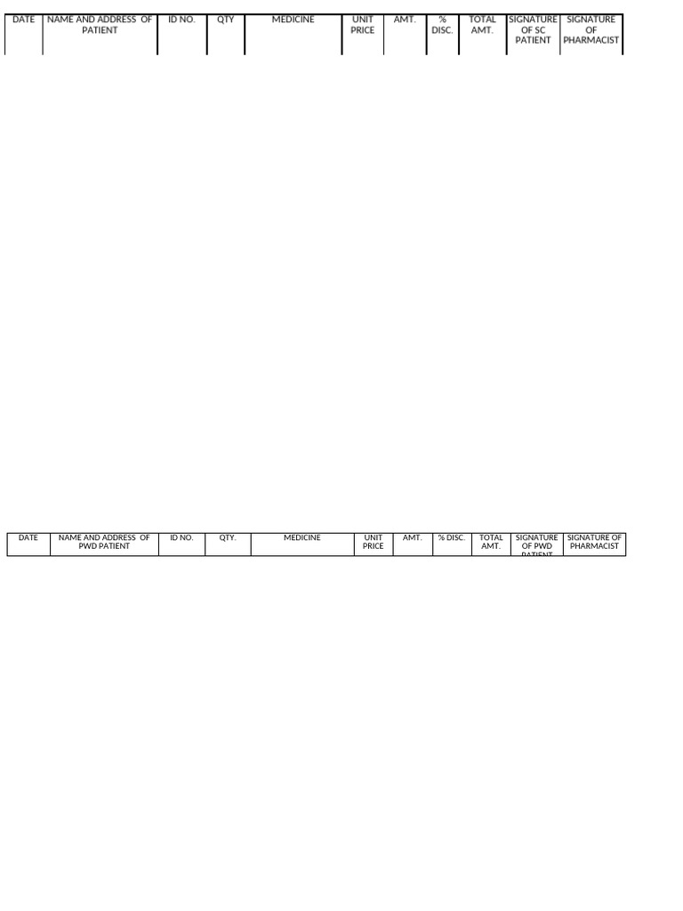 Senior Citizen Record Book Template | PDF