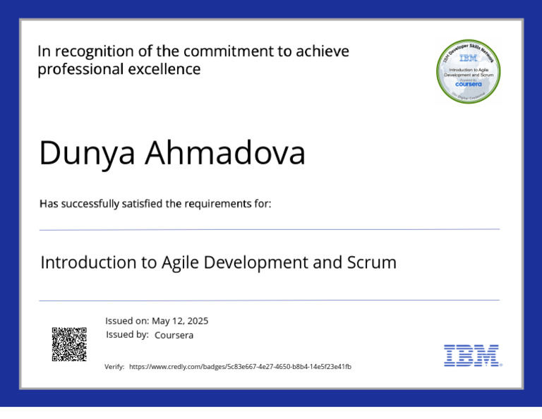 IBM Agile Development and Scrum Certificate | PDF