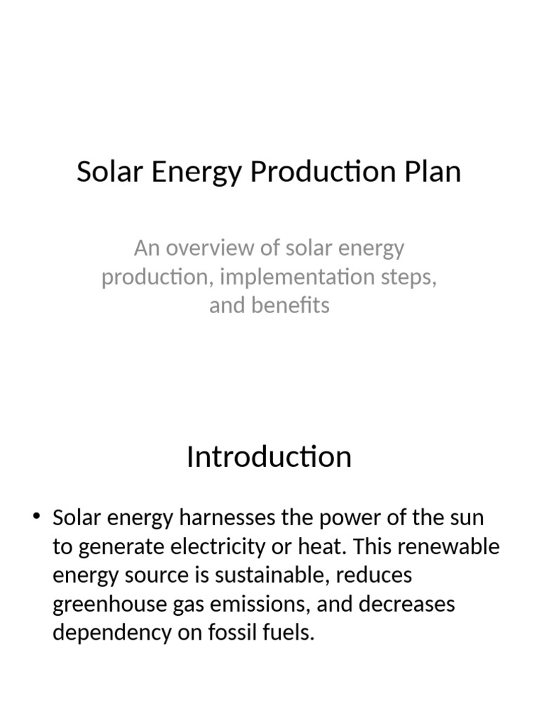 Solar Energy Production Guide | PDF | Solar Power | Solar Energy