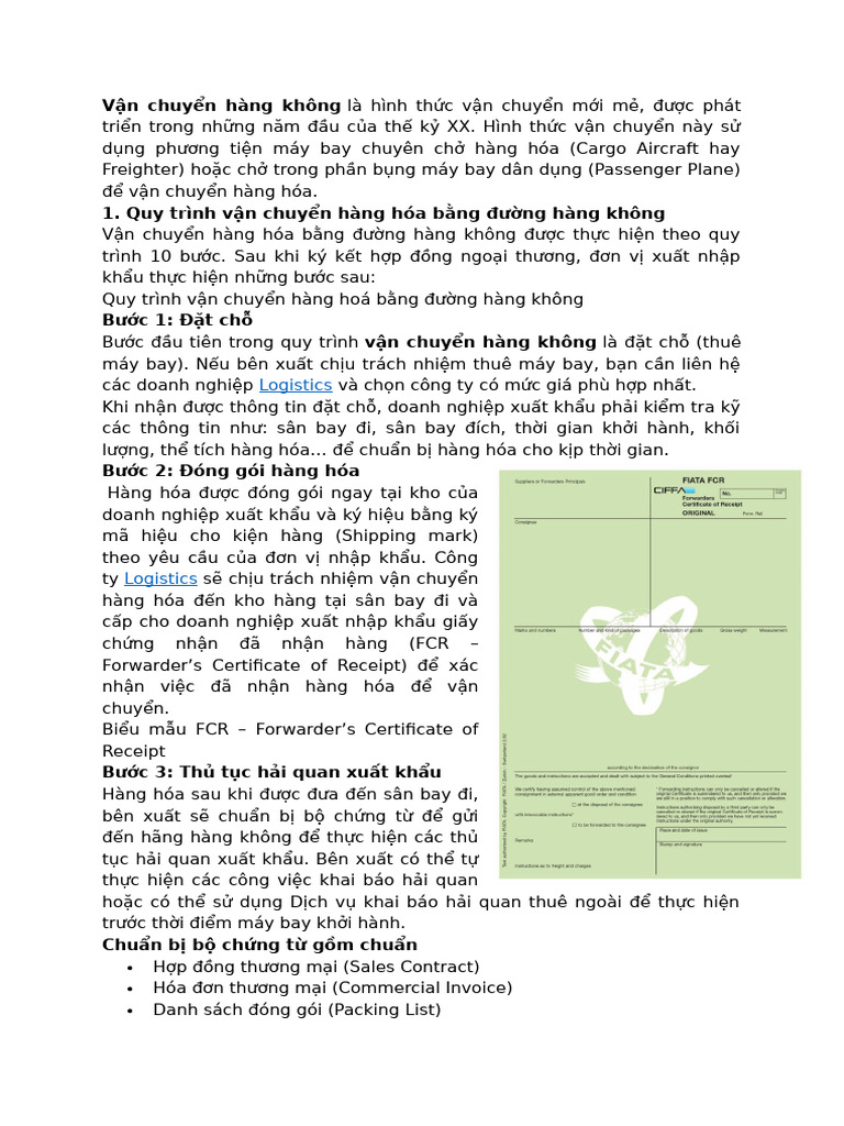 Vận chuyển hàng không | PDF