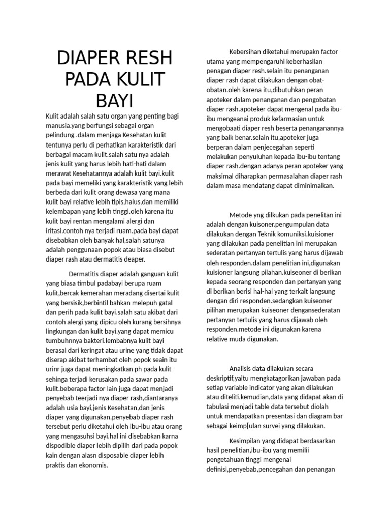 DIAPER RESH PADA KULIT BAYI | PDF