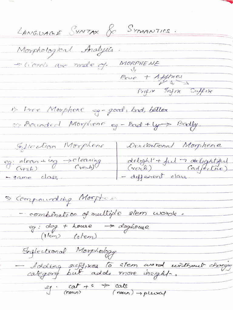 Language Syntax and Symantics | PDF | Linguistic Morphology | Semantic Units