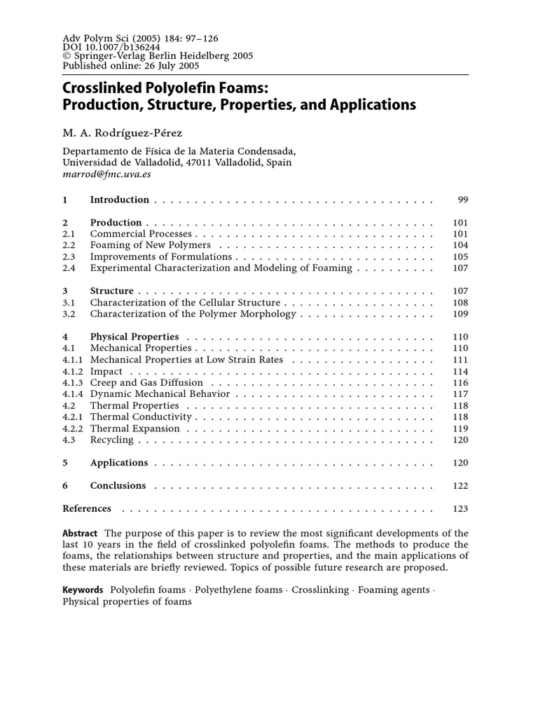 3 - Crosslinked Polyolefin Foams - Production, Structure, Properties ...