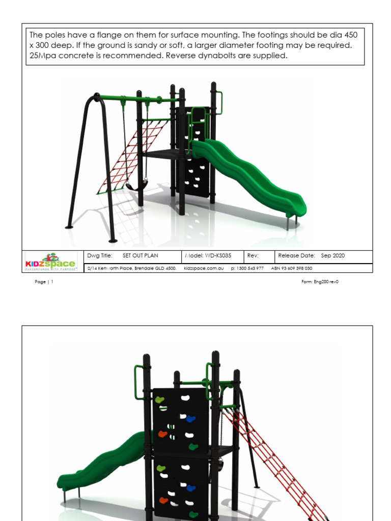 Au 2020 Kidzspace Playground Install Wd-ks035 | PDF | Screw