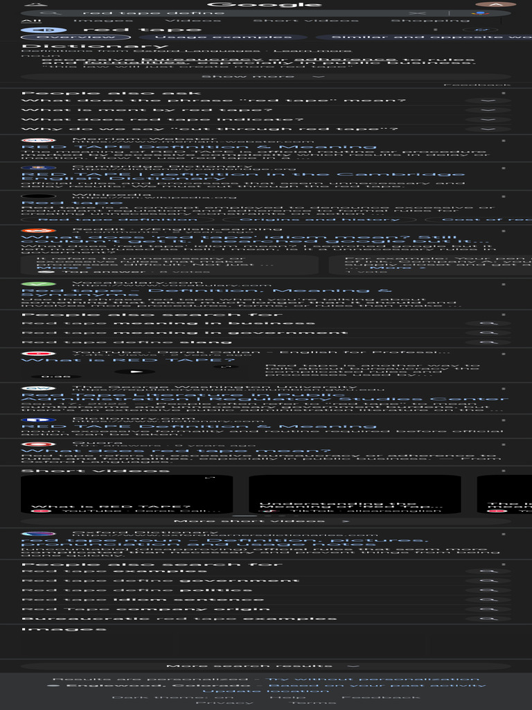 Red Tape Define - Google Search | PDF | Human Communication | Linguistics