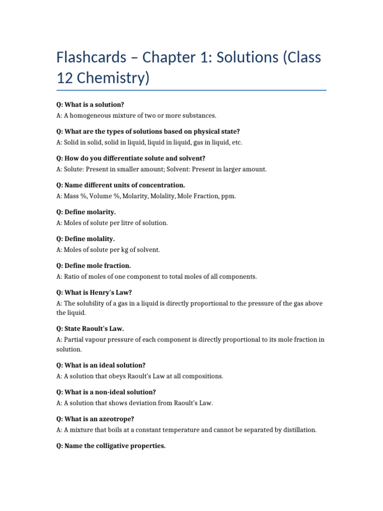 Chapter 1 Solutions Flashcards | PDF