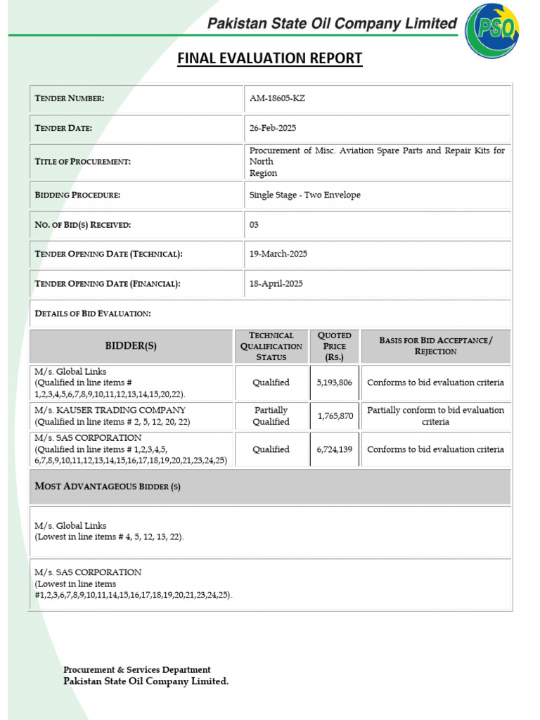 Final Evaluation Report - AM-18605-KZ | PDF