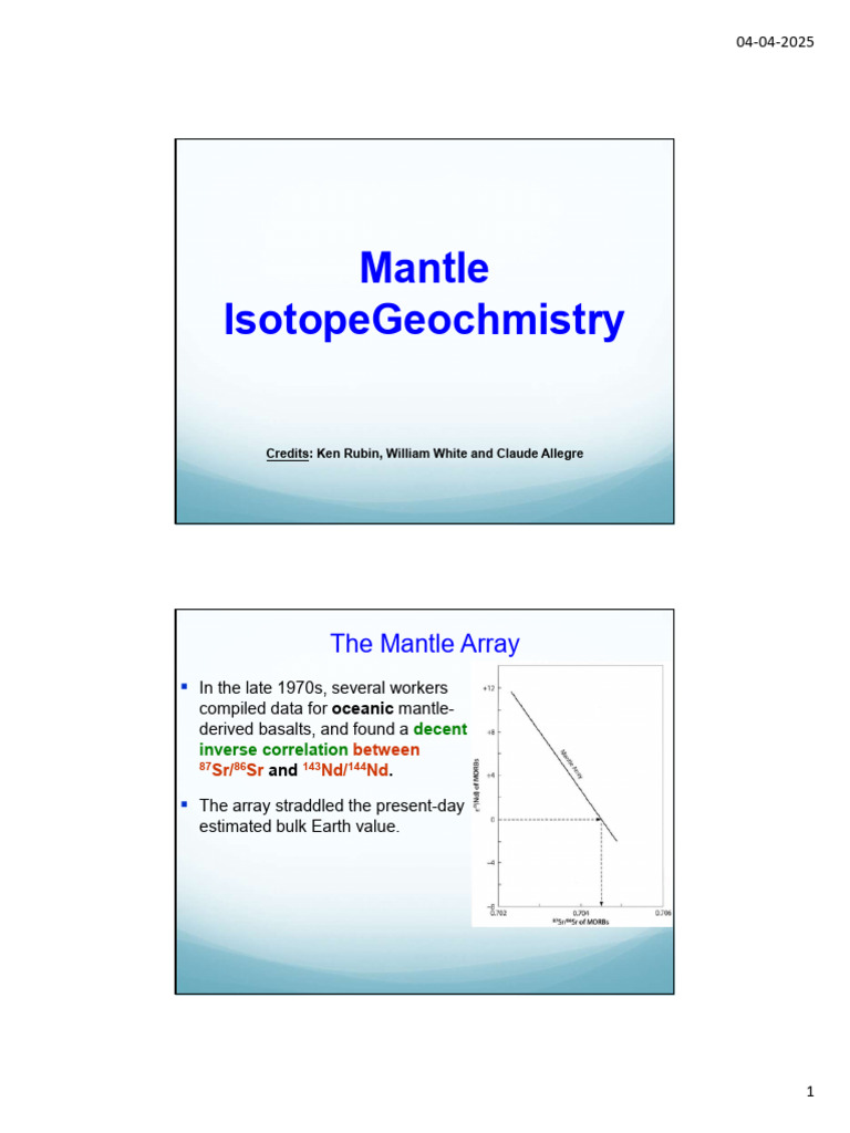 Mantle Isotope Geochemistry Insights | PDF | Tectonics | Geophysics