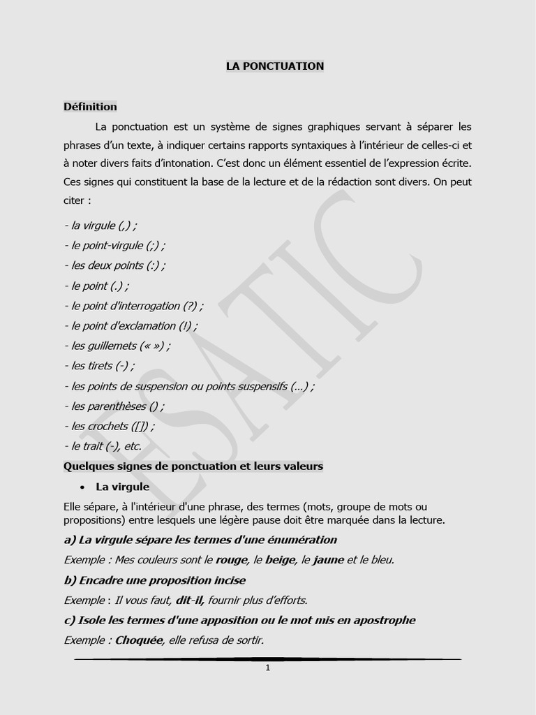 Signes de ponctuation et leurs valeurs | PDF | Phrase | Ponctuation